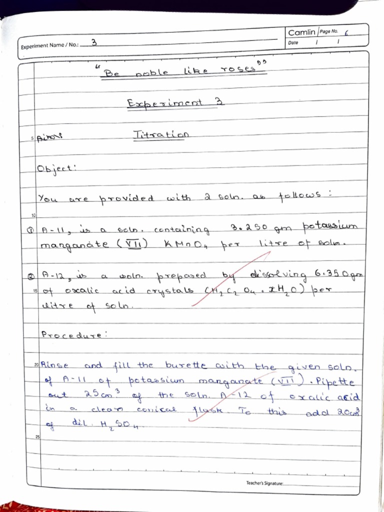 Potassium Manganate Experiment Analysis | PDF