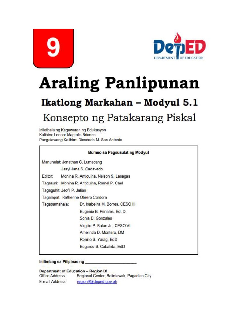 AP9 3rdQ Module5 Patakarang Piskal - 1 | PDF