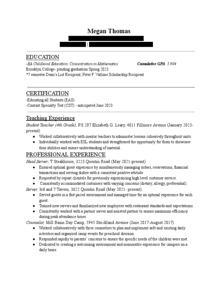 Megan Thomas Resume Portfolio Version | PDF Megan Thomas Resume Portfolio Version | PDF