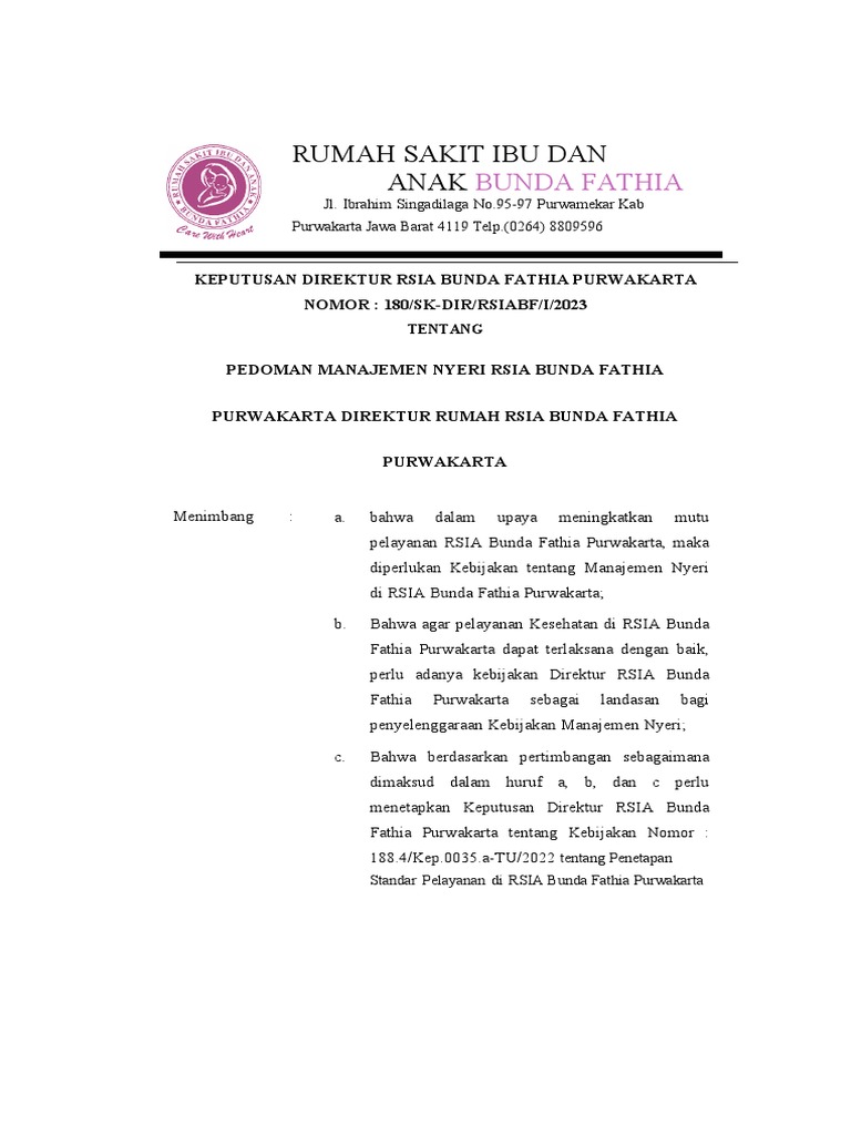 Rumah Sakit Ibu Dan Anak: Bunda Fathia | PDF | Pengembangan Diri