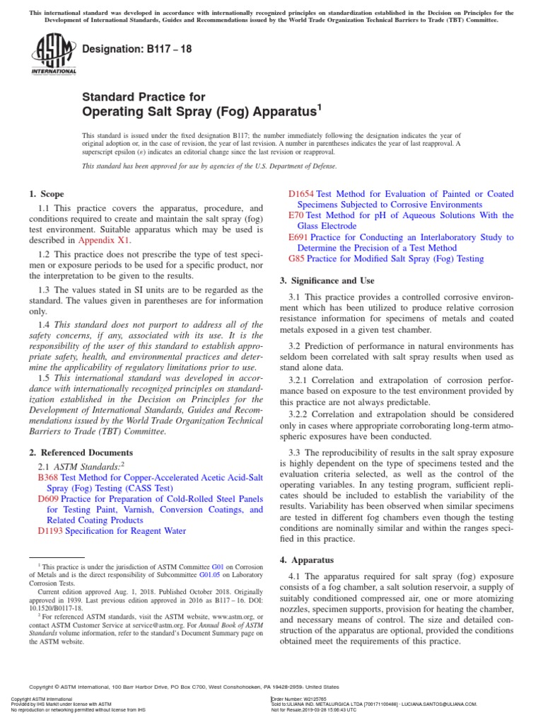 Astm B117 | PDF