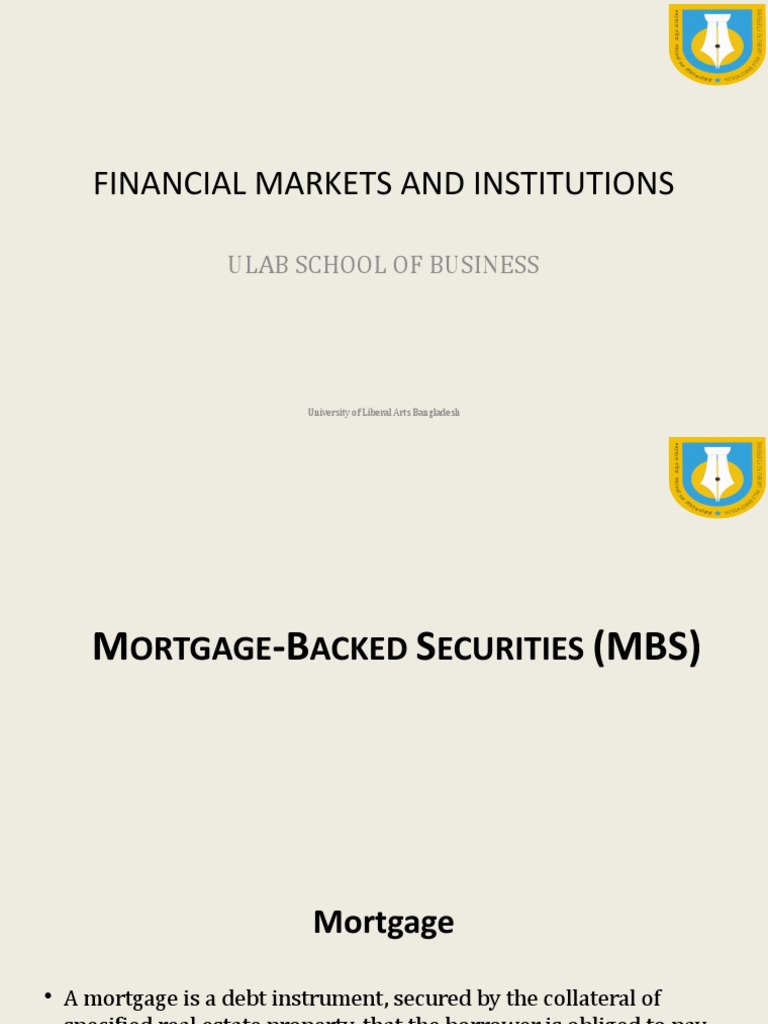 Understanding Mortgage-Backed Securities | PDF | Mortgage Backed ...