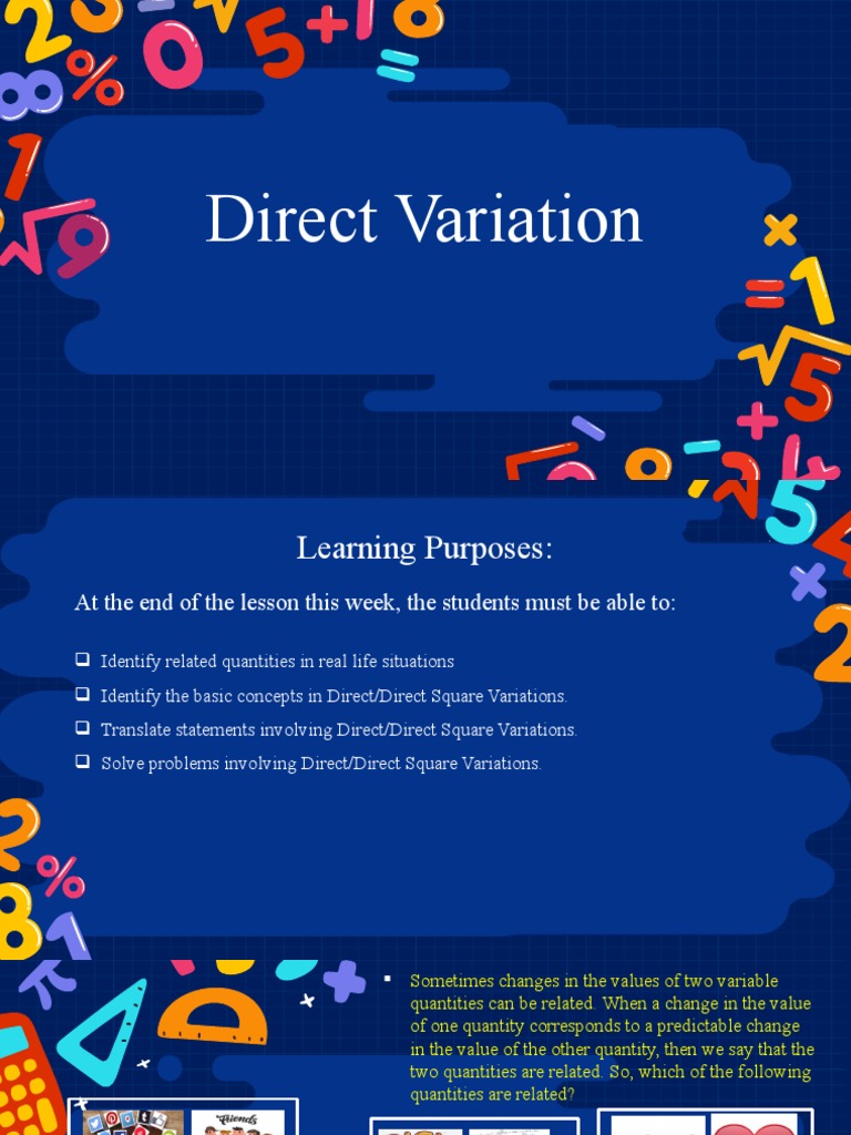 Direct Variation | Download Free PDF | Variable (Mathematics) | Speed