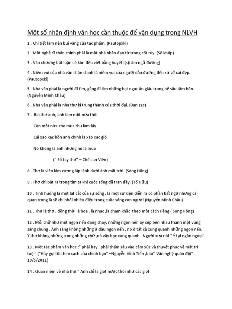 Nhận định văn học NLXH dẫn chứng. 3 | PDF
