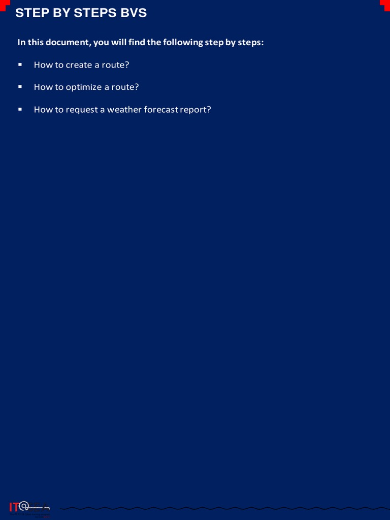 How To Create A Route? How To Optimize A Route? How To Request A Weather Forecast Report? | PDF ...