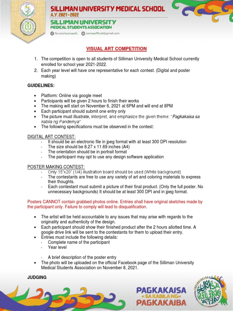 Visual Art Competition Guidelines | PDF | Computing | Communication