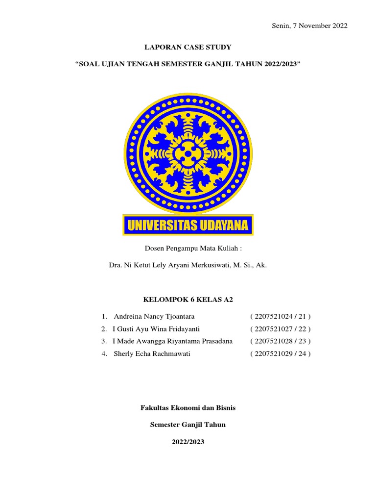 Laporan Case Study Uts Kelompok 6-3 | PDF