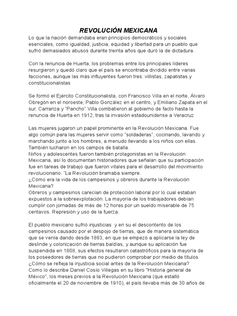 Revolución Mexicana | PDF | revolución mejicana | México