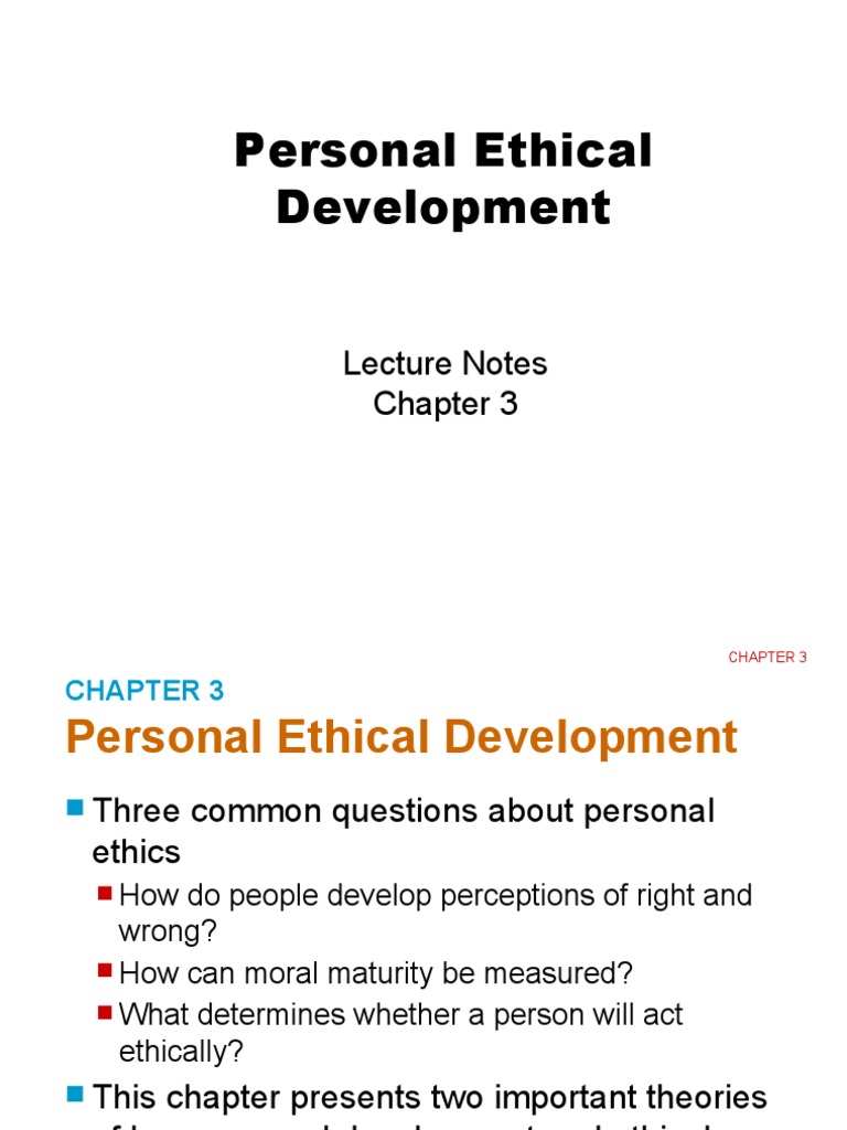 Personal Ethical Development: Lecture Notes | PDF | Morality | Justice