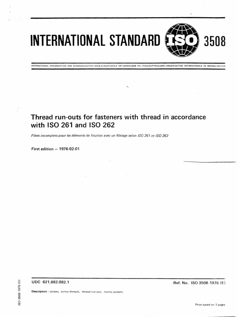 Iso 3508.76 | PDF | Screw | Cutting Tools