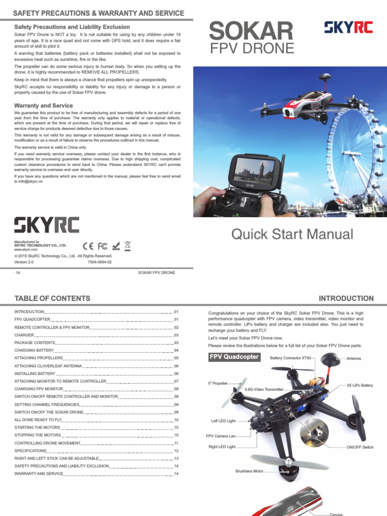 FPV SOKAR Manual | PDF | Battery Charger | Light Emitting Diode