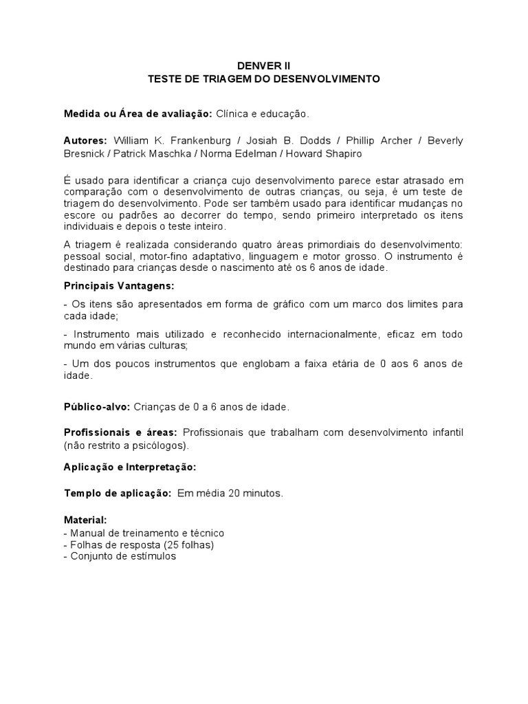 Denver Ii | PDF