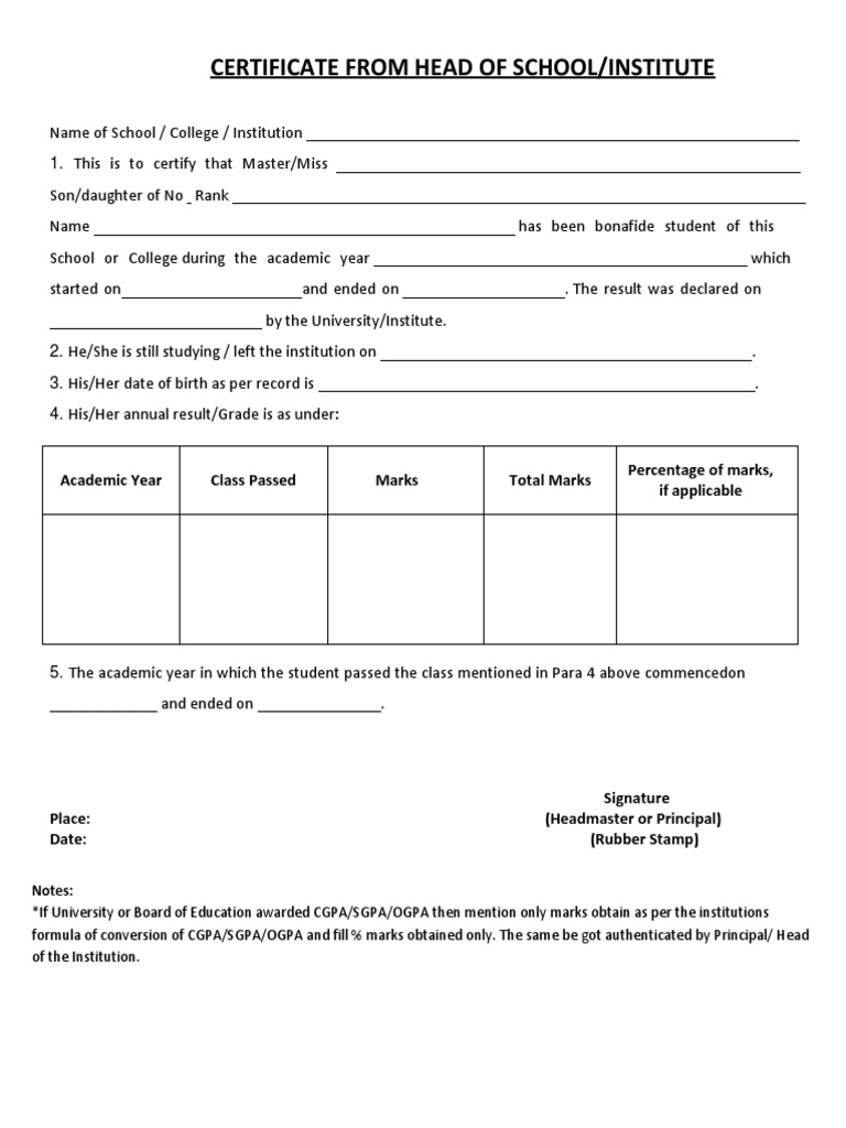 Certificate of Academic Performance: A Record of [Name]'s Educational ...