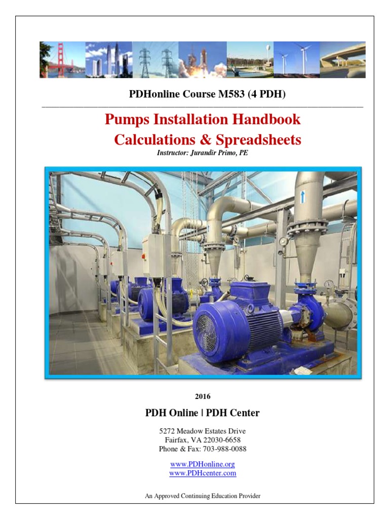 Pumps Installation Handbook Calculations and Spreadsheets | PDF | Pump ...