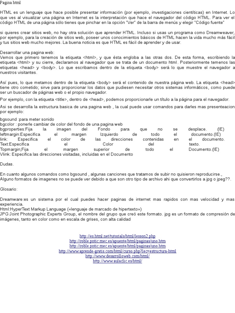 Práctica 2 - HTML | PDF | HTML | Navegador web