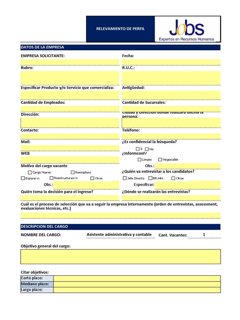 Relevamiento de Perfil | PDF | Planificación