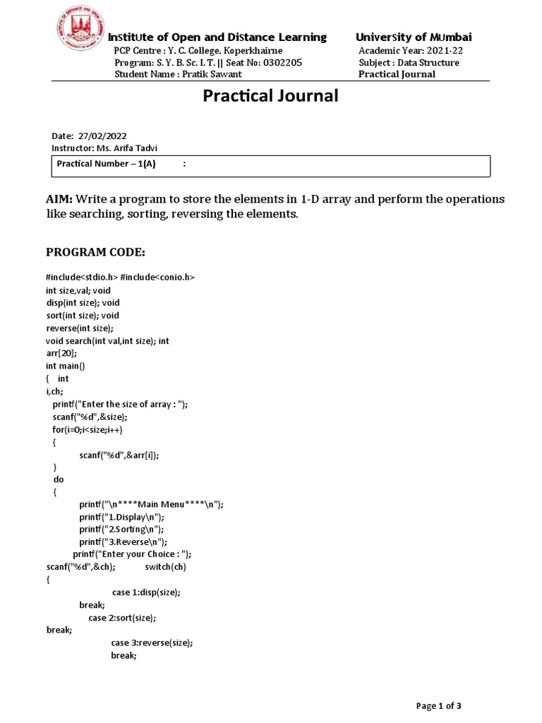 DS Practical - Pratik Sawant | PDF | Queue (Abstract Data Type ... DS Practical - Pratik Sawant | PDF | Queue (Abstract Data Type ...
