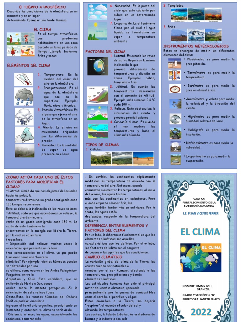 Triptico Completo El Clima | PDF | Clima | Herida