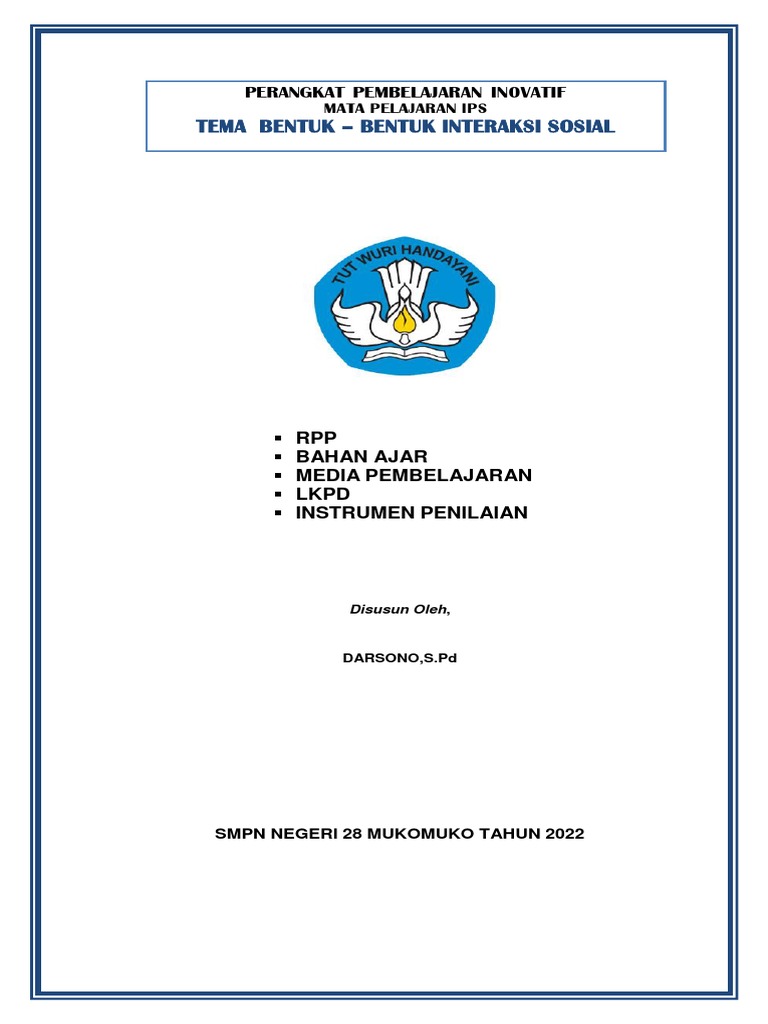 Tema Bentuk - Bentuk Interaksi Sosial: Perangkat Pembelajaran Inovatif ...