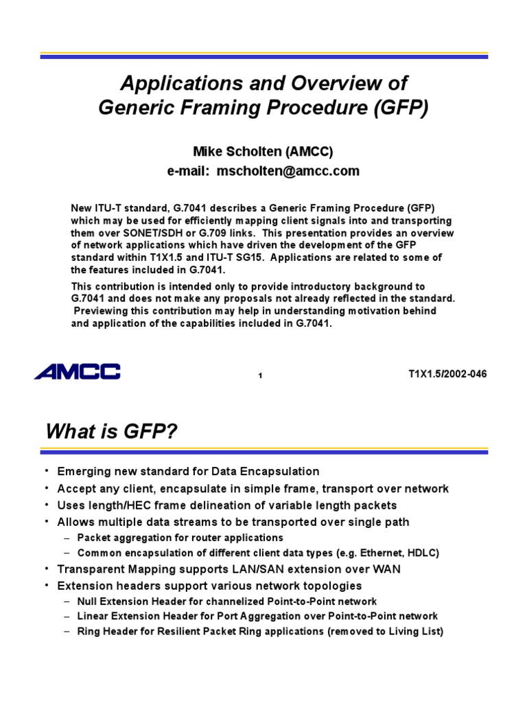 Generic Framing Procedure (GFP) | PDF | Network Packet | Computer Network