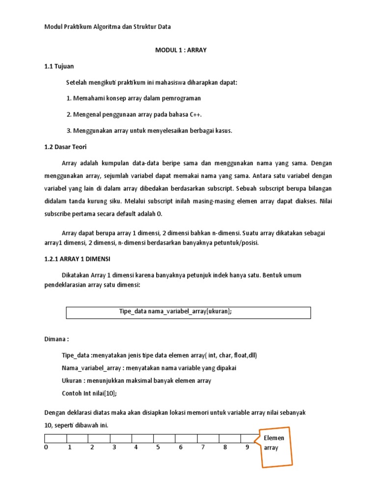 Modul Praktikum Algoritma Dan Struktur Data | PDF