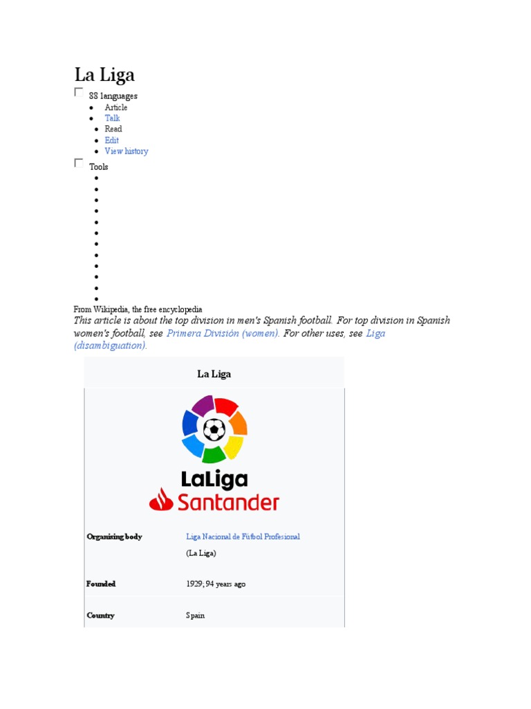 La Liga | PDF | La Liga | Association Football