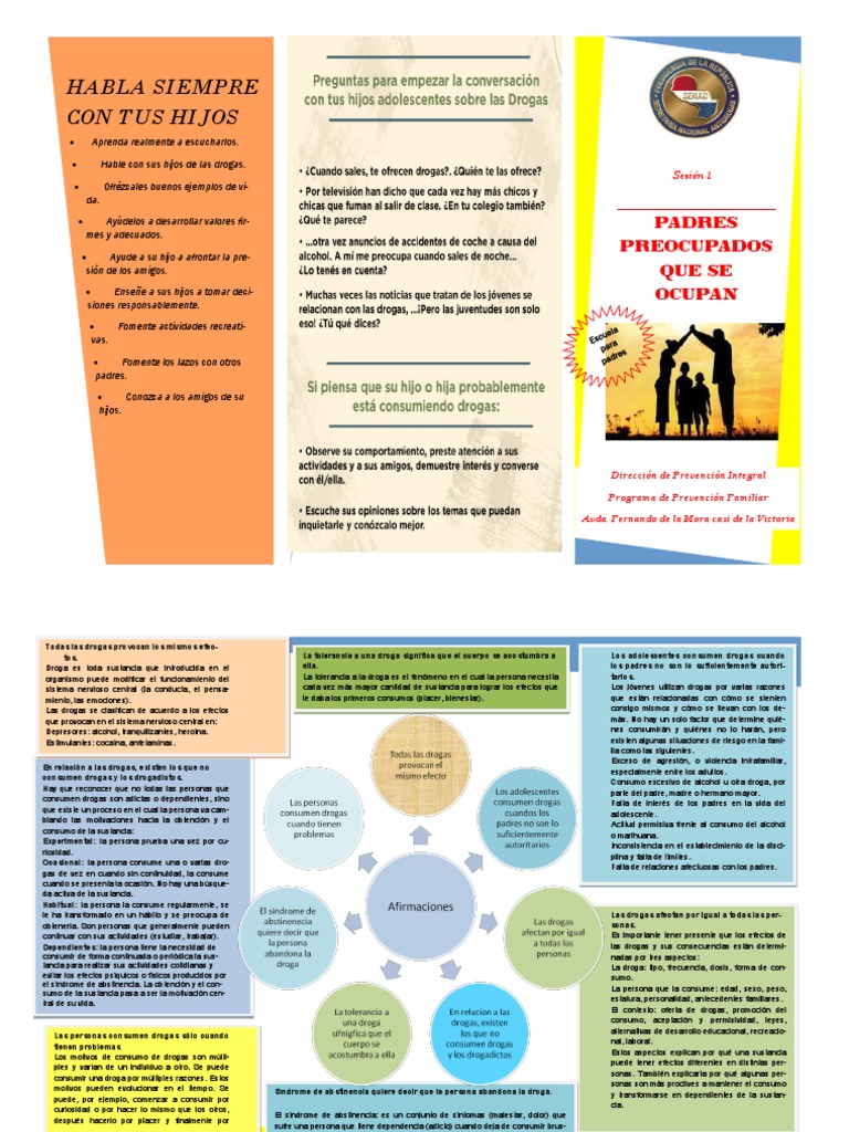 Triptico Sesion 1 | PDF | La dependencia de sustancias | Drogas