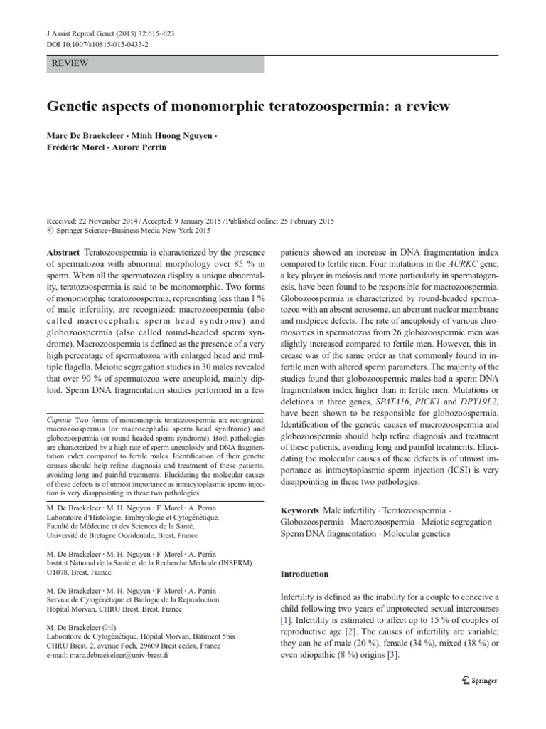 2015JARG-BraekeleerETAL-Genetic Aspects of Monomorphic Teratozoospermia ...
