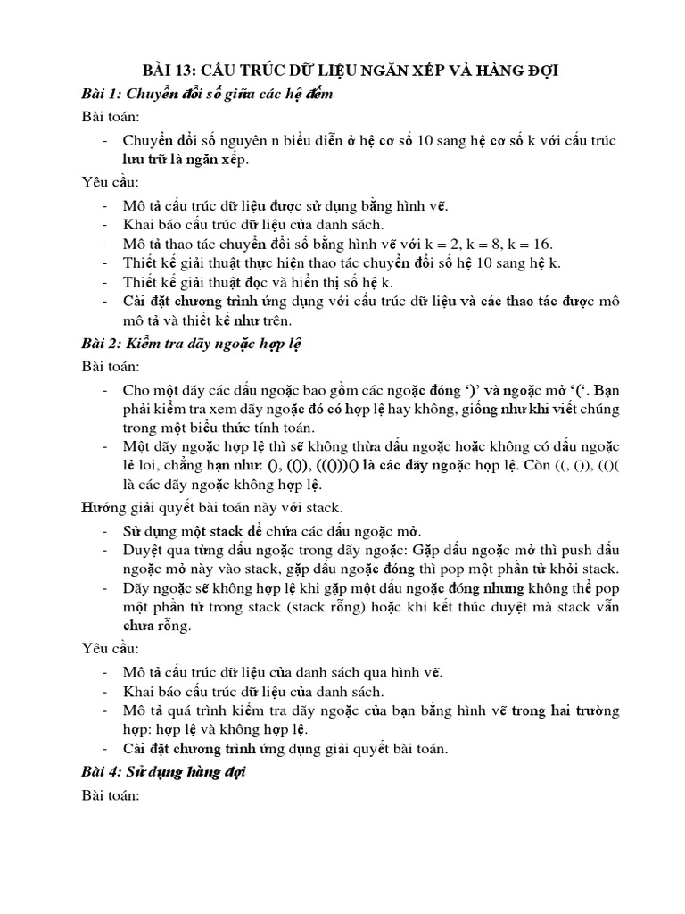 Bai 13 CAU TRUC DL Ngan Xep Va Hang Doi | PDF
