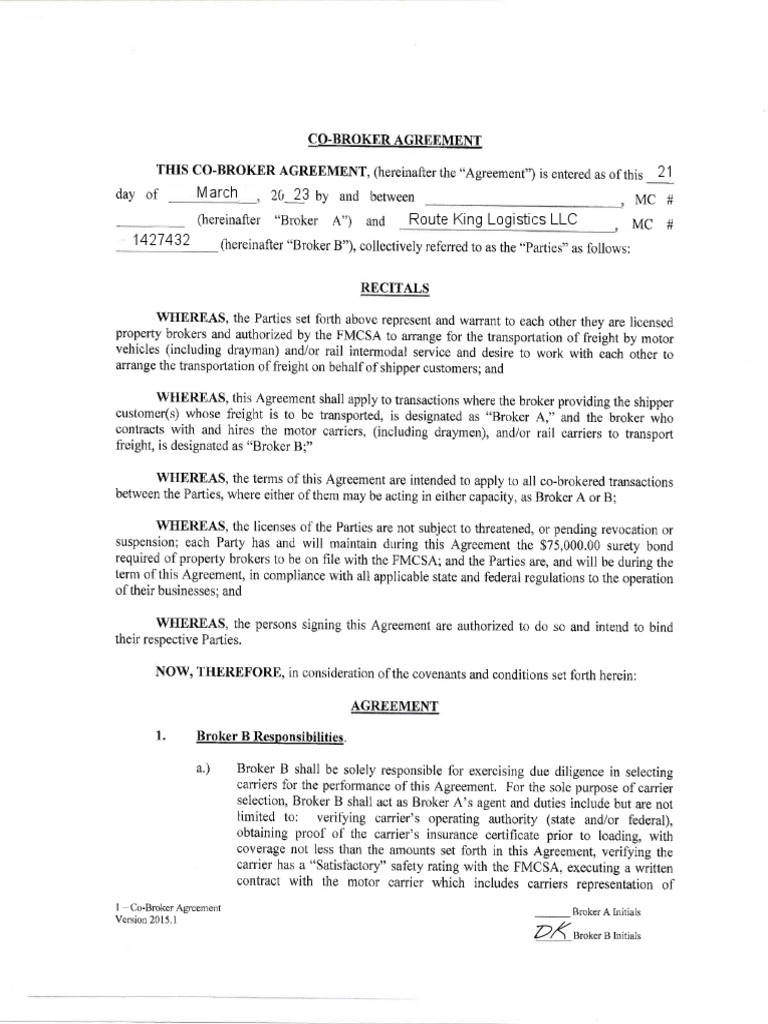 CO-BROKER AGREEMENT - Cocoa | PDF | Cargo | Indemnity