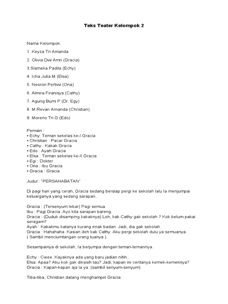 Teks Teater Kelompok 2 | PDF