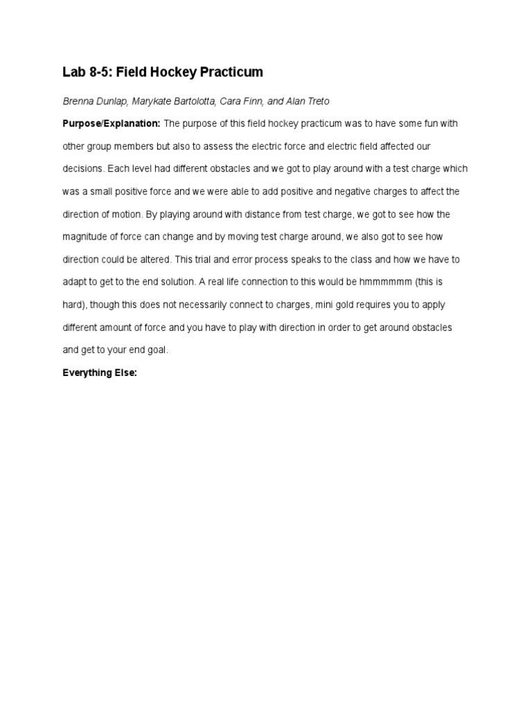 Lab 8-5 Practicum | PDF | Electric Charge | Electric Field