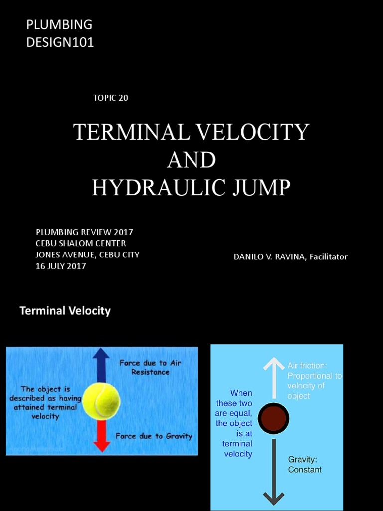 Topic 20 - Terminal Velocity and Hydraulic Jump | Download Free PDF | Water | Acceleration