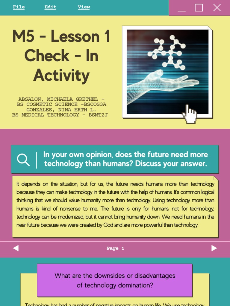 M5 Lesson 1 Check in Activity | PDF