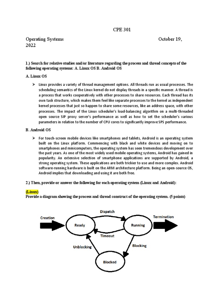 Understanding Process And Thread Concepts In Linux And Android Operating Systems Pdf Thread 8253
