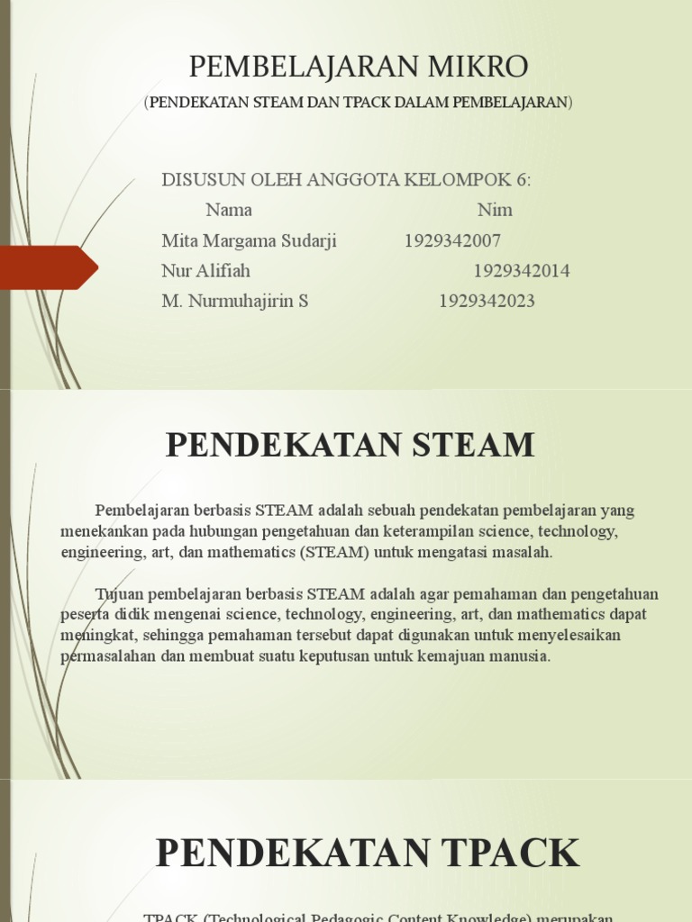 Pendekatan STEAM & TPACK dalam Pembelajaran | PDF | Seni