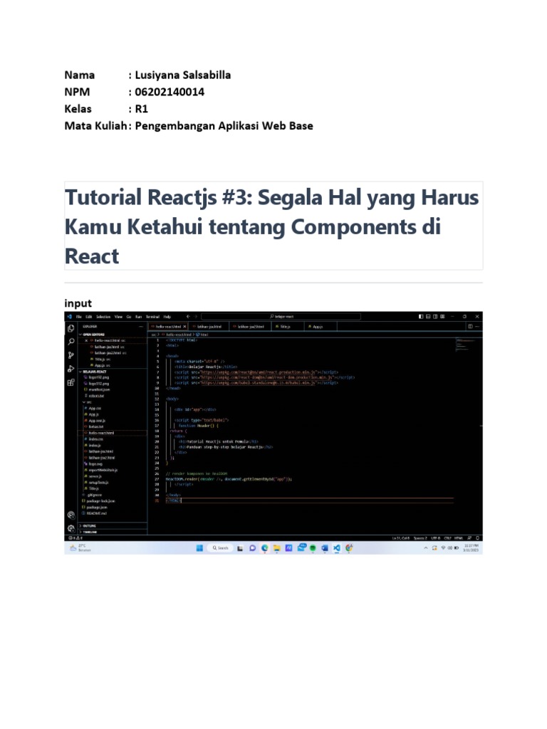 Tutorial Reactjs 3 | PDF
