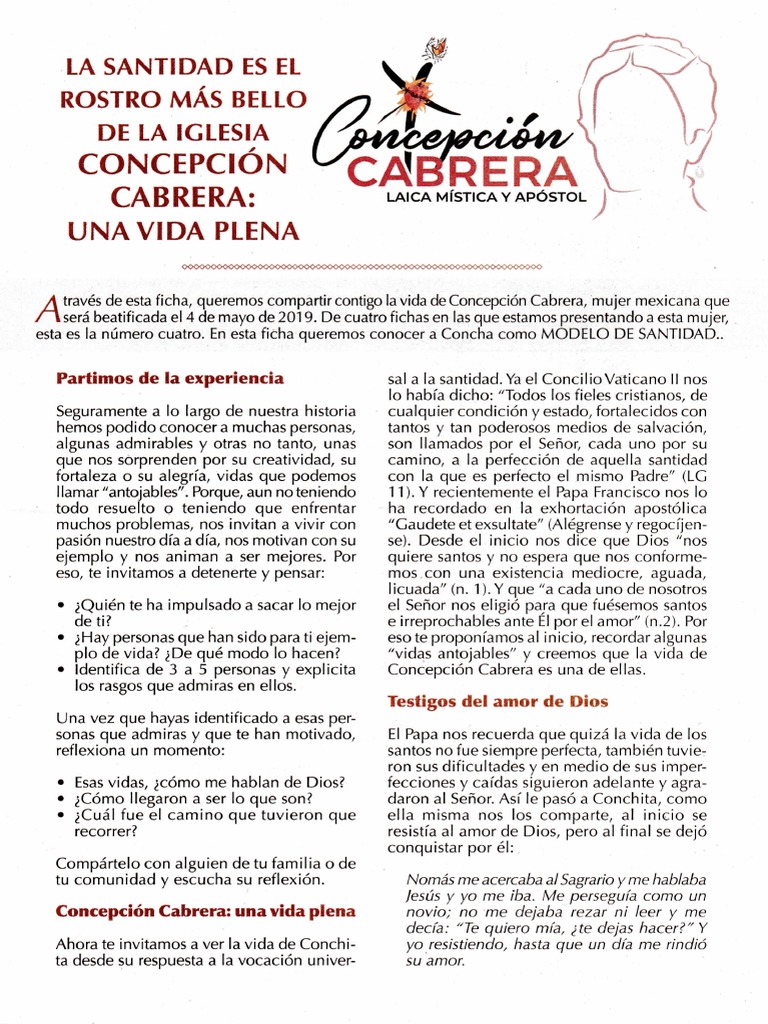 Concepción: Cabrera | Descargar gratis PDF | Amor | Santo