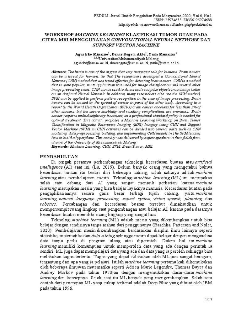 421-Article Text-1289-1-10-20220916 | Download Free PDF | Support Vector Machine | Deep Learning