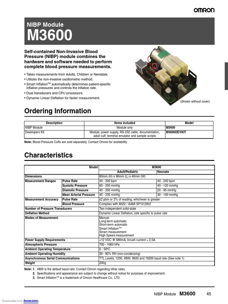 Ordering Information: NIBP Module | PDF | Blood Pressure | Pressure