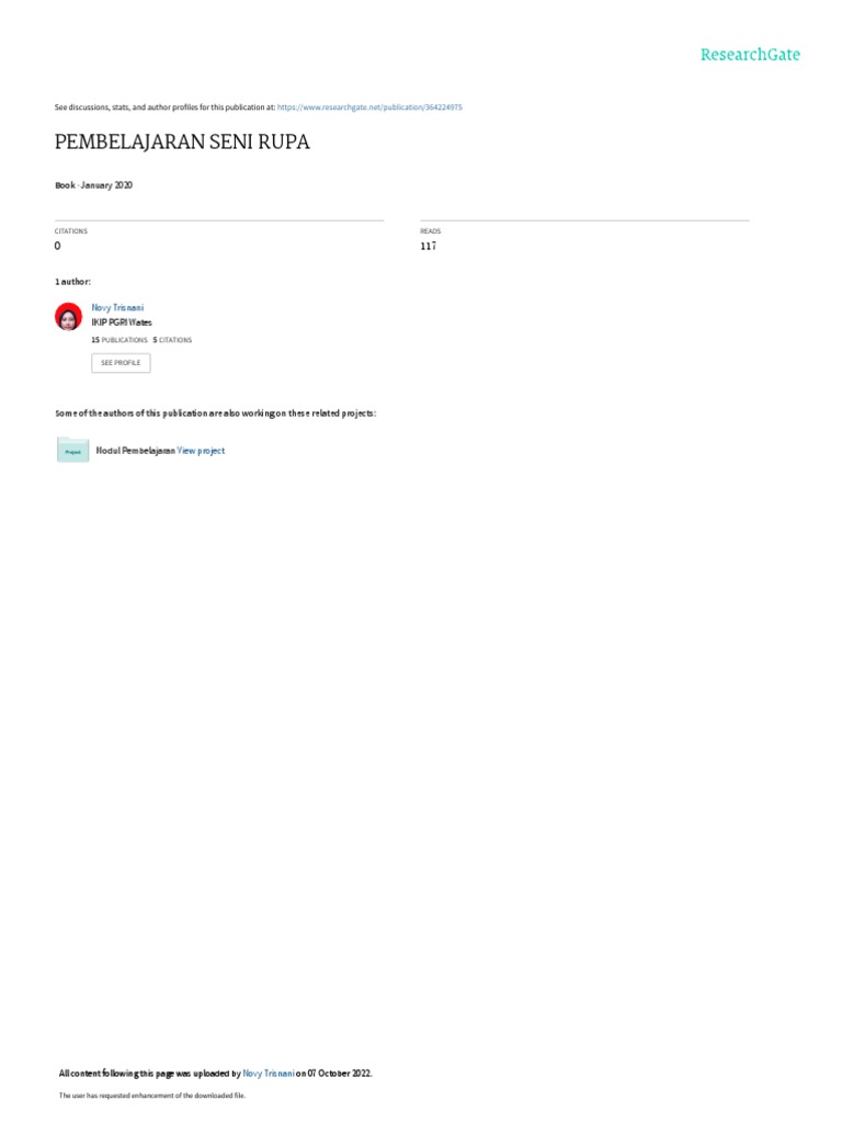 Modul Pembelajaran Seni Rupa SD | PDF | Karier & Perkembangan | Seni