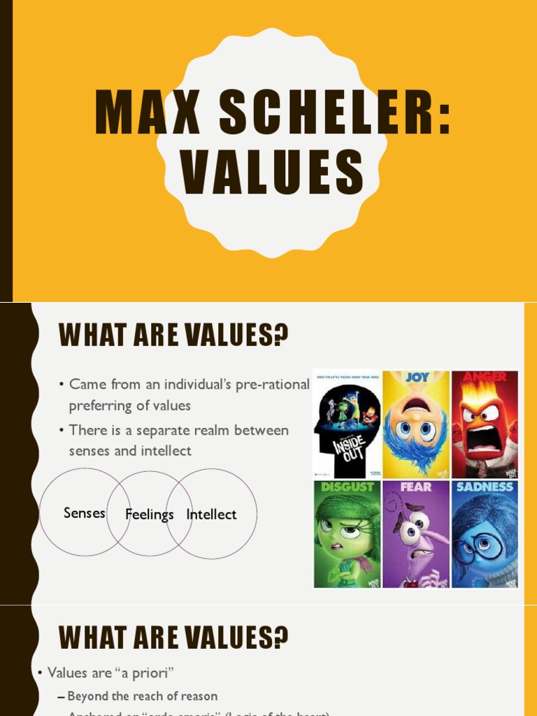 Max Scheler: Values | PDF