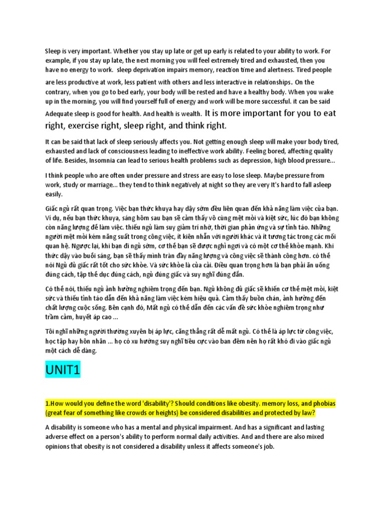 Sleep Is Very Important | PDF