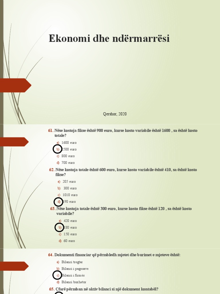 Ekonomi Dhe Ndërmarrësi: Qershor, 2020 | PDF