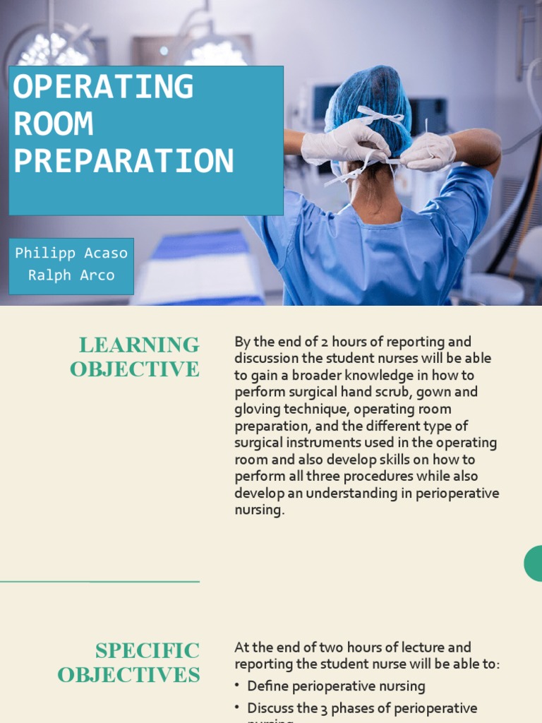 Operating Room Preparation: Philipp Acaso Ralph Arco | PDF | Surgery ...