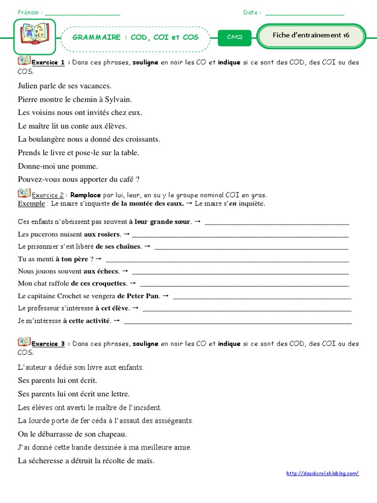 Fiche 16 COD | PDF