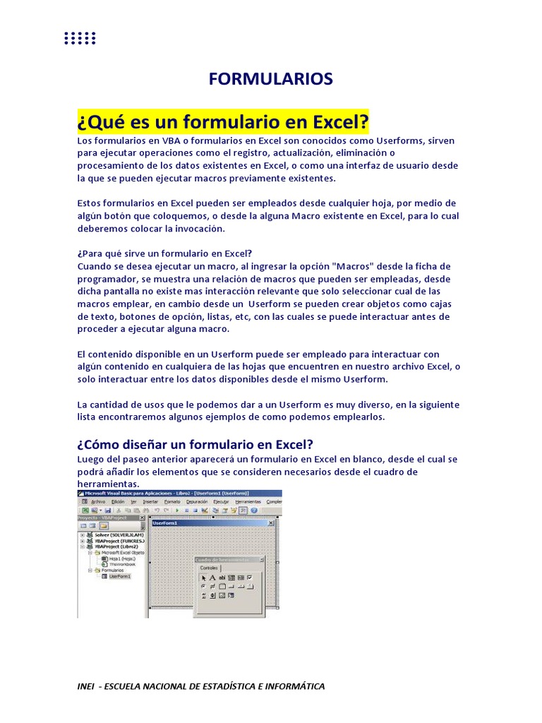 Formularios en Excel: Guía Básica | PDF | Microsoft Excel | Macro ...
