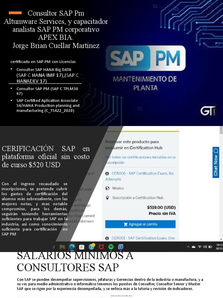 Consultor SAP PM Altumware Services, y Capacitador Analista SAP PM ...