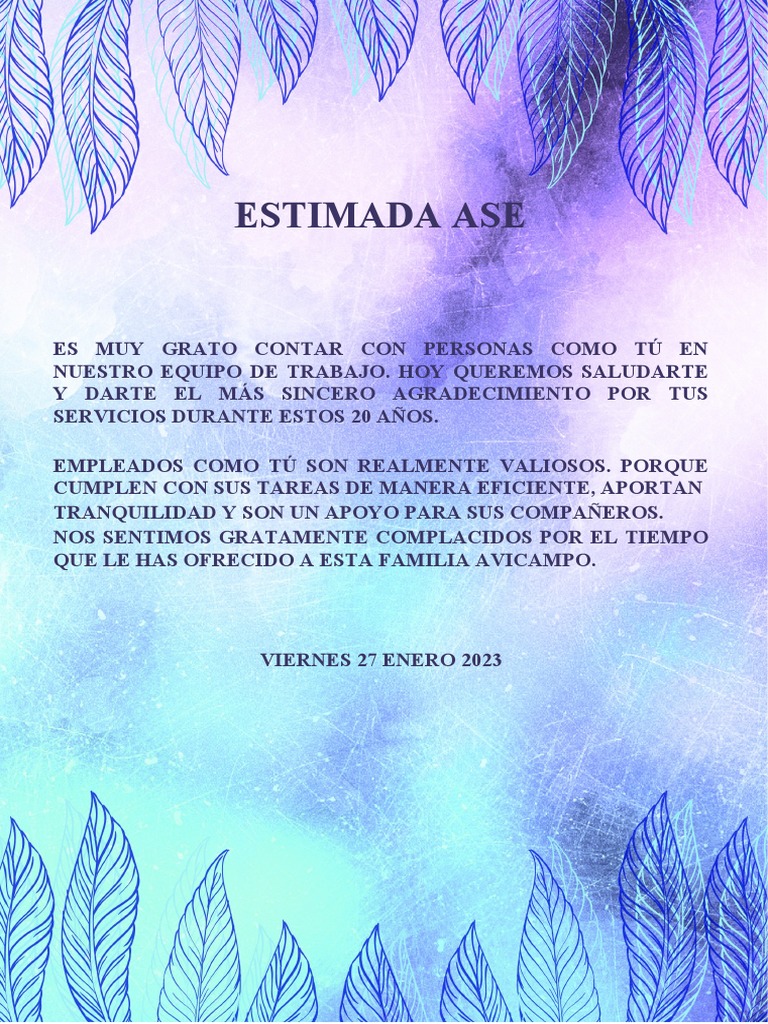 Estimada Ase | PDF