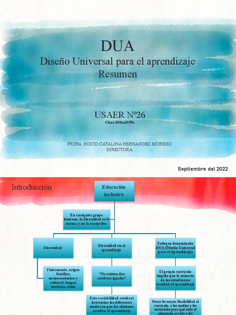 Diseño Universal para el Aprendizaje DUA | PDF | Aprendizaje | Plan de ...